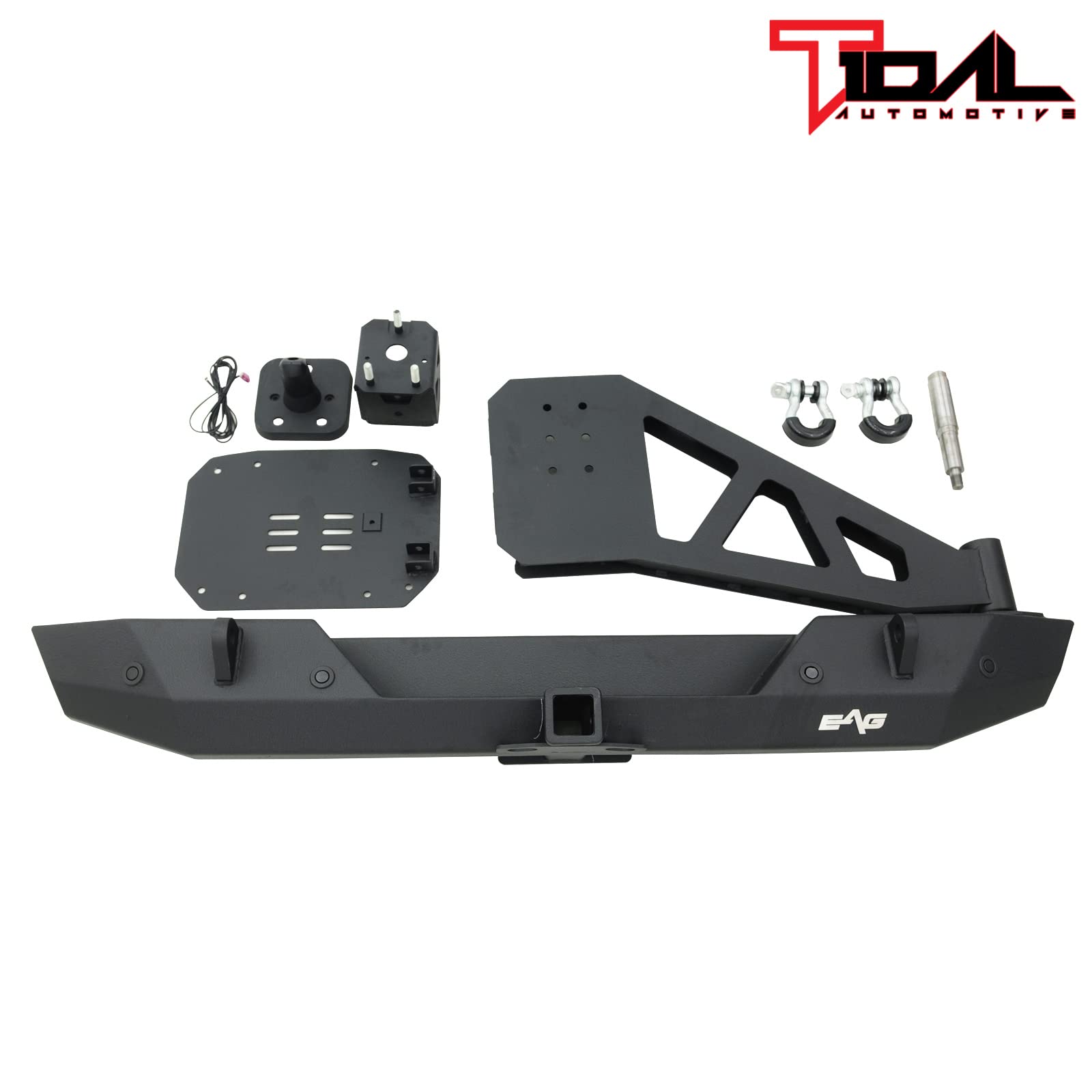 Tidal Offroad Rear Bumper with Swing Away Tire Carrier Fits 2018-2022 Wrangler JL