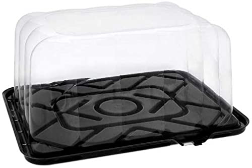 PACTIV RPET 1/8 Sheet Black Base and 5 inch Rose Dome Lid, 15 Ounce Capacity - 50 per case.