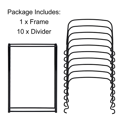 Toplife Adjustable 7+ Lids Organizer Rack + 10+ Bakeware Organizer Rack for Kitchen Cabinet and Counter, Black