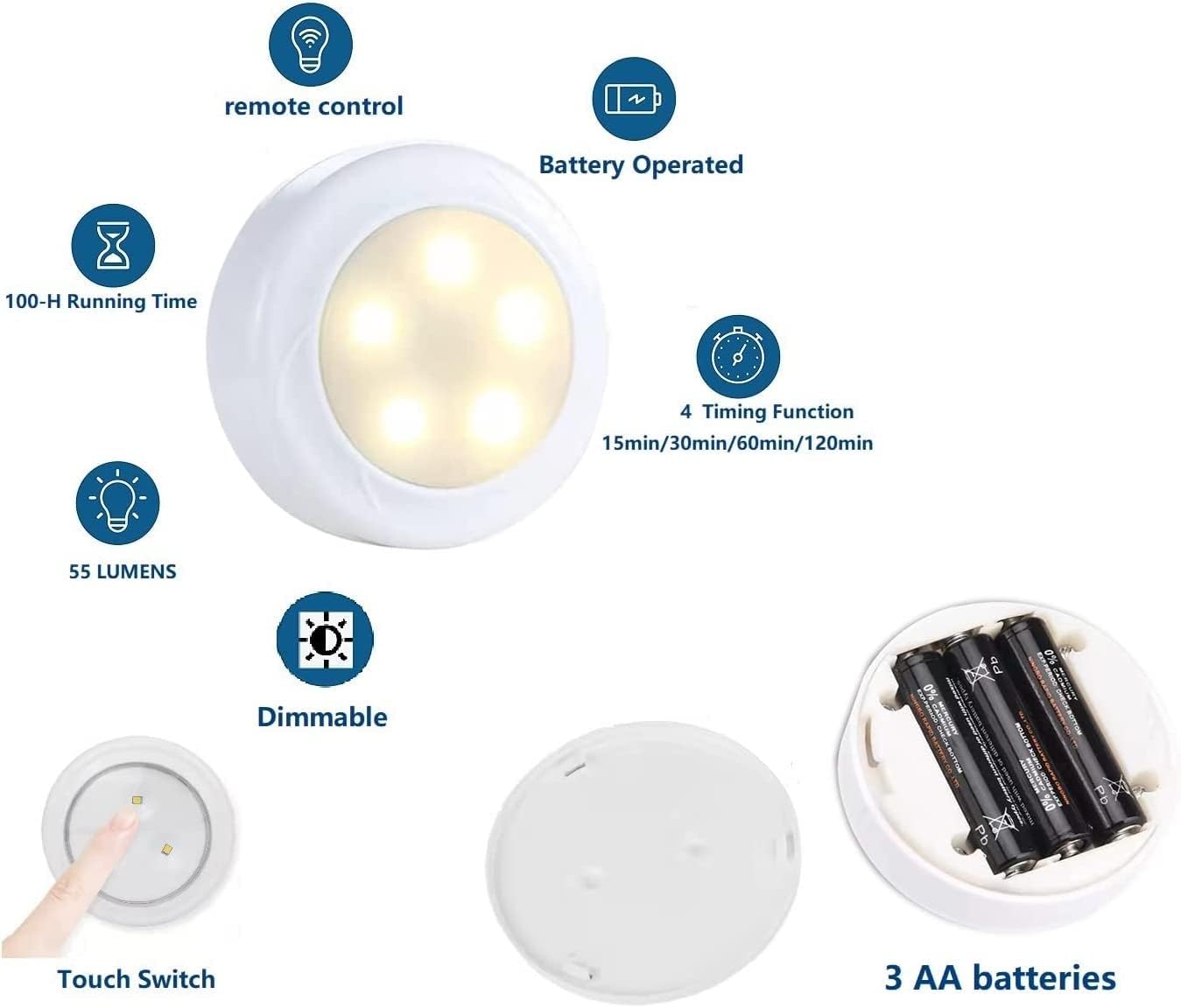 KEFA Battery Operated Wall Lights Indoor with Remote,2 Pieces of Bedroom Bedside Chandelier Gold Warm Light