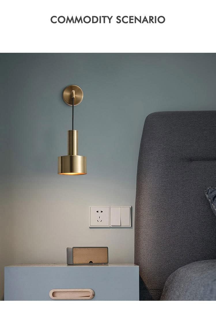 KEFA Battery Operated Wall Lights Indoor with Remote,2 Pieces of Bedroom Bedside Chandelier Gold Warm Light