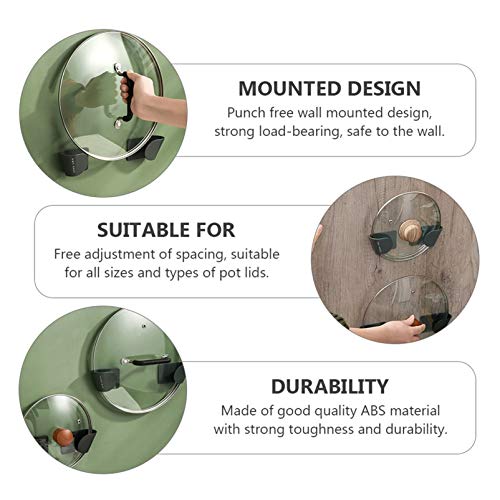 Operitacx Pot Lid Organizer 3 Pairs Kitchen Pot Lid Rack Holder Wall Mount Pots Pans Lids Organizer for Cabinet Door Hanger, Pot Holders For Kitchen- Green