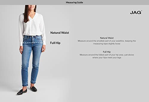 JAG Jeans Women's Carter Mid Rise Girlfriend Jeans, White 1, 10