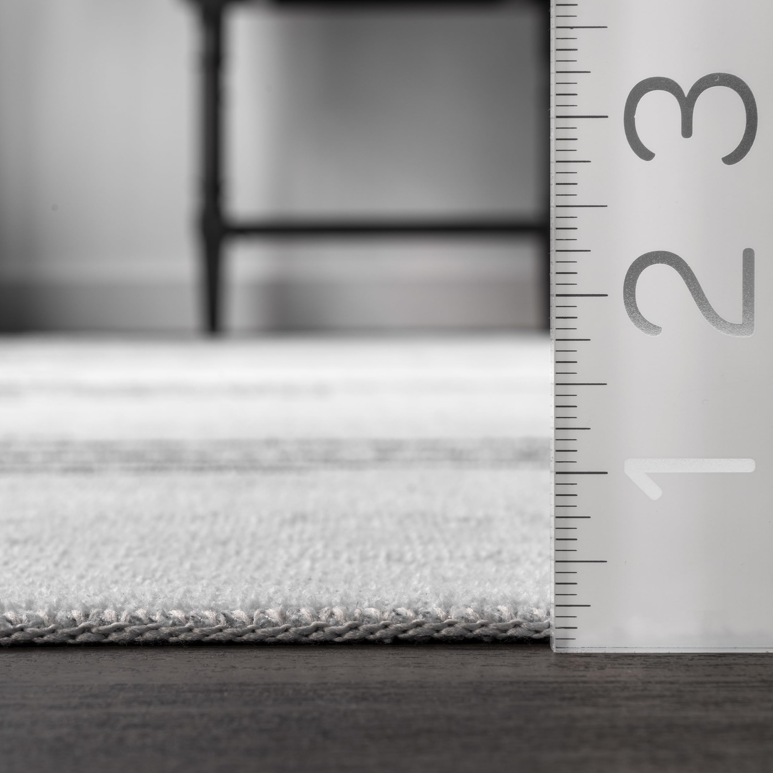 nuLOOM 2' x 10' SpinClean Machine Washable Stain-Resistant Area Rug with Non Slip Backing, Low Profile for Living Room, Bedroom, and Dining Room, Romina White