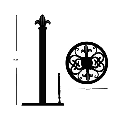 Home Basics PH44395 Cast Iron Fleur De Lis Paper Towel
