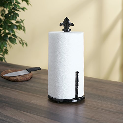 Home Basics PH44395 Cast Iron Fleur De Lis Paper Towel
