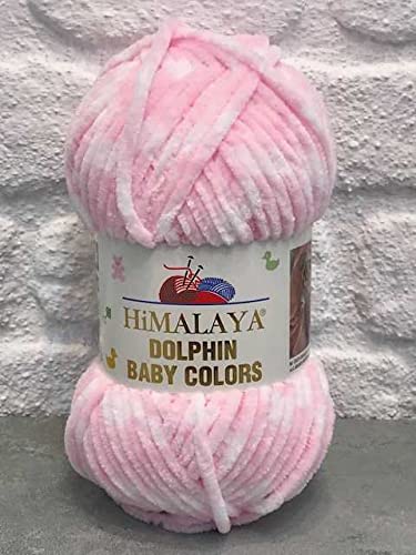 Himalaya Dolphin Baby Colors (5-Pack), 656 yds 5X100 Gram, Super Bulky Himalaya Yarn, Blanket Yarn, Velvet Yarn, Knitting Yarn, Amigurumi Yarn (80424)