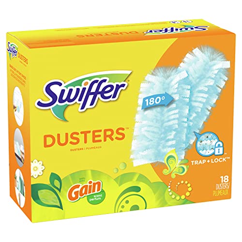 Swiffer 180 Dusters, Ceiling Fan Duster, Multi Surface Refills with Gain Scent, 18 Count