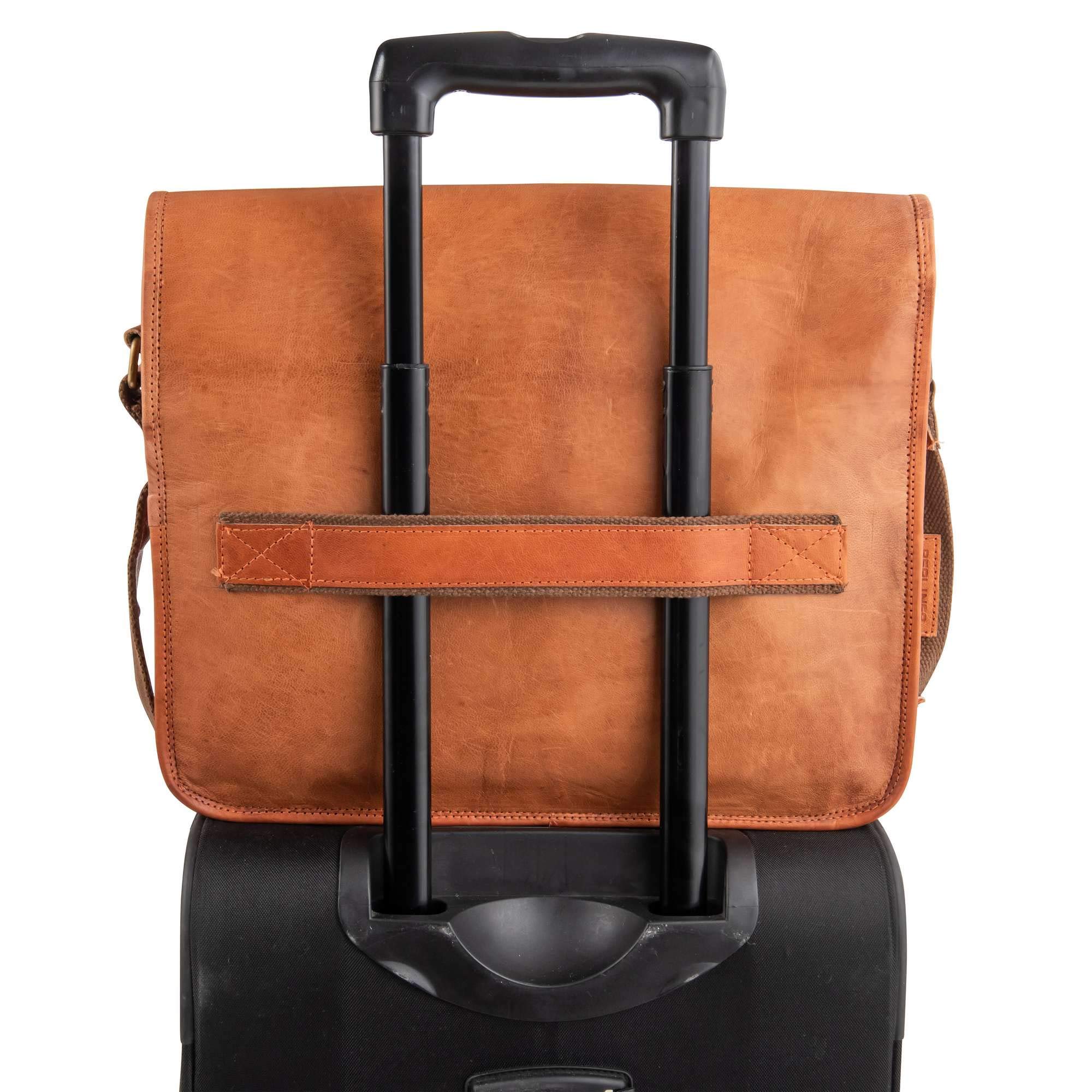 BERLINER BAGS Vintage Genuine Leather Messenger Bag Ghent, Laptop Bag, Work Bag, Briefcase for Men and Women - Brown