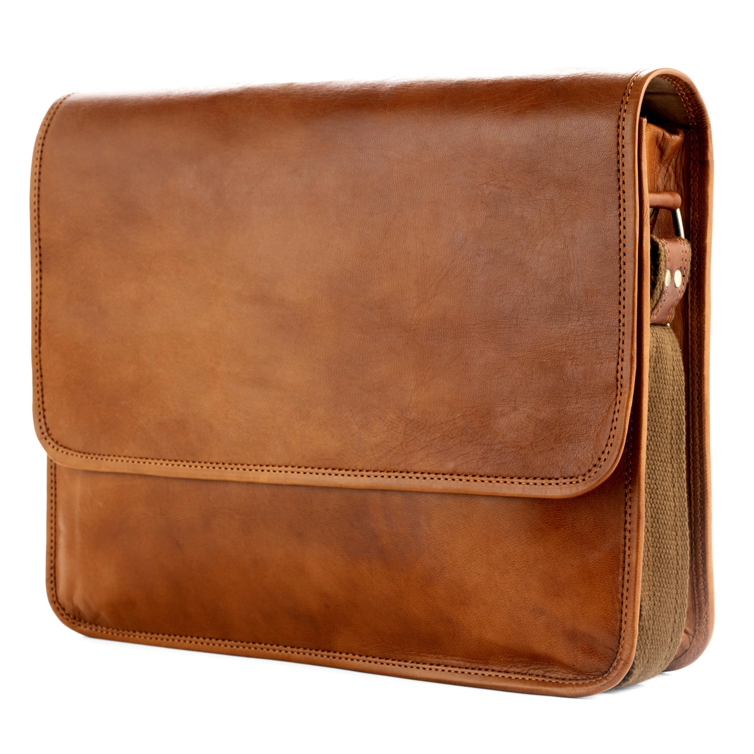 BERLINER BAGS Vintage Genuine Leather Messenger Bag Ghent, Laptop Bag, Work Bag, Briefcase for Men and Women - Brown