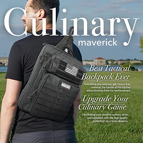 Chef Knife Bag Tactical Sling Bag | Knife Carrying Case with 30+ Pockets for Knives and Culinary Tools | Knife Organizer Bag for Chefs & Culinary Students | Knives & Tools Not Included
