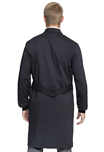 Cherokee Professional Lab Coat for Men and Women Modern fit Button Front Closure with Single Chest Pocket WW306AB, L, Black