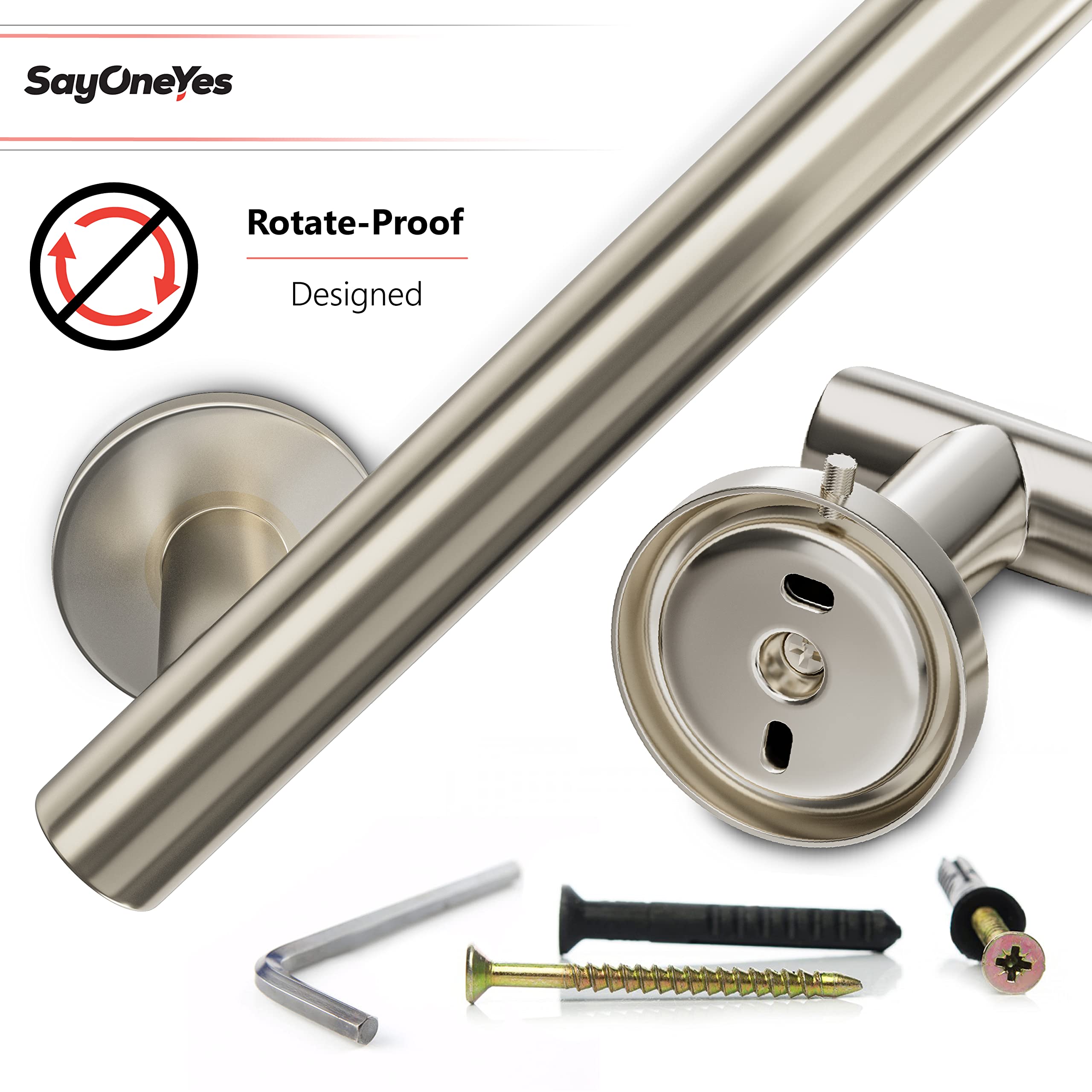 SAYONEYES Brushed Nickel Towel Bar 12 Inch – Heavy Duty Stainless Steel SUS304 Towel Holder Rack for Bathroom, Kitchen, Bedroom Wall Mounted - Single Layer Shower Towel Hanger Rod