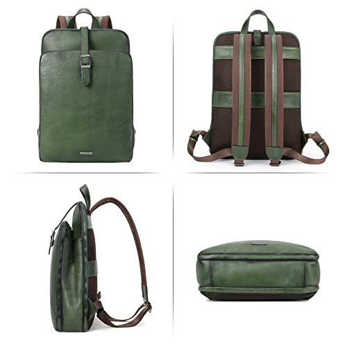 CLUCI Vegetable Tanned Full Grain Women Leather 15.6 Inch Laptop Backpack Carry on Backpack Flight Approved for Travel