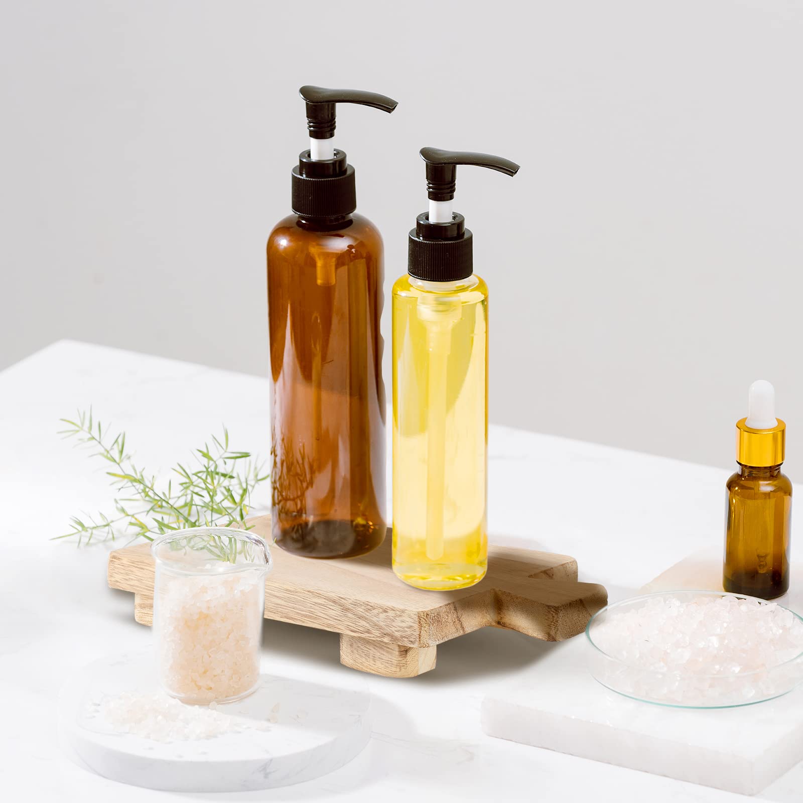 Wood Pedestal Stand Riser Wood Footed Tray for Bathroom Home Kitchen Wooden Soap Holder for Bottles Plant Makeup Tissues Candles Guest Jewelry Soap(Classic Color, 1.57 x 6 x 9 Inch)