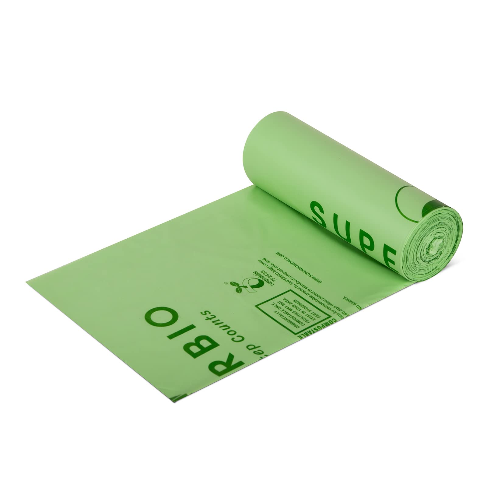 SUPERBIO 33 Gallon Compostable Yard Waste Bags, Lawn & Leaf Bags, 40 Count, ASTM D6400, BPI and OK compost INDUSTRIAL