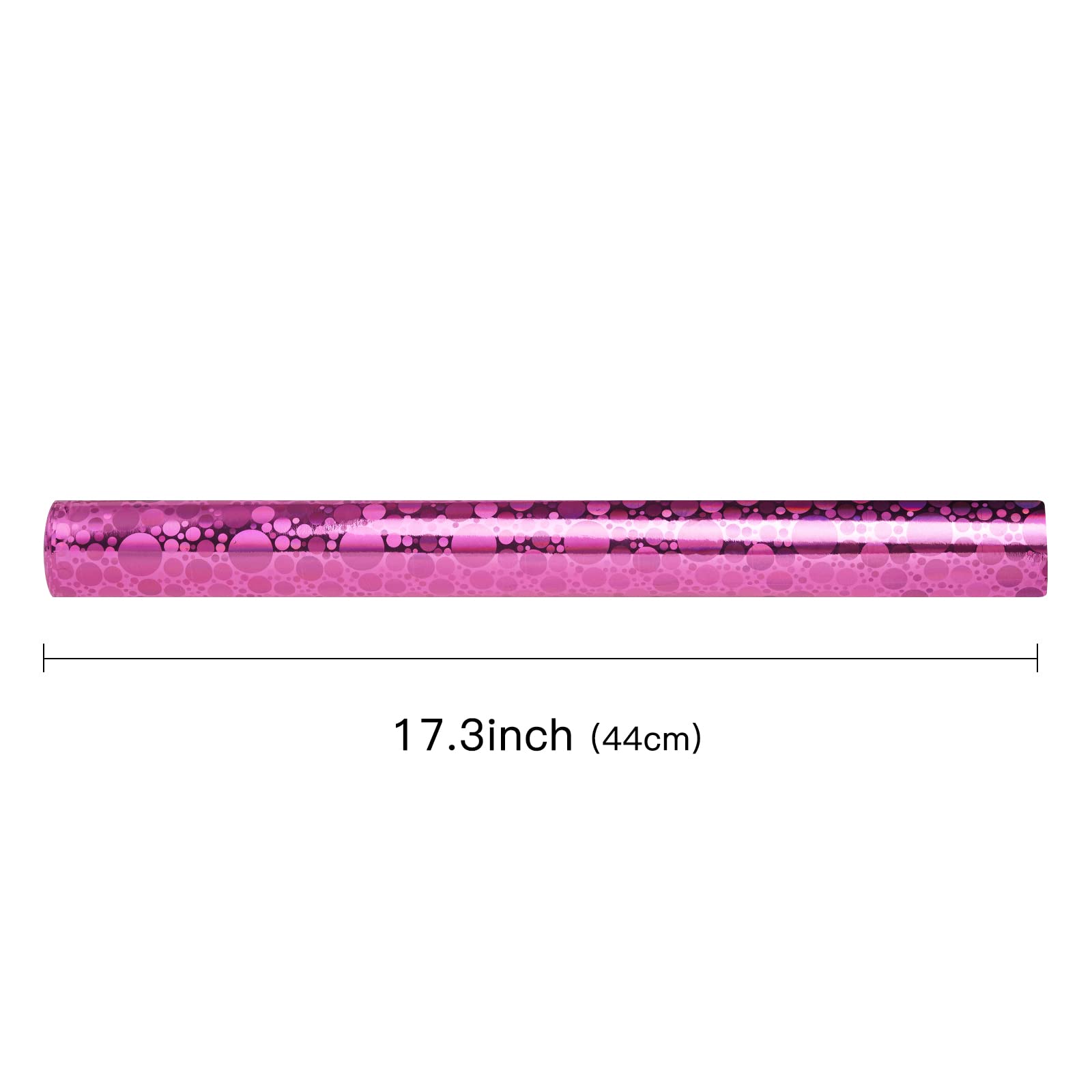 LeZakaa Pink Holographic Wrapping Paper - Mini Roll - Polka Dot Print for Mother's Day, Wedding, Engagement - 17 inches x 32.8 Feet (46.5 sq.ft.)