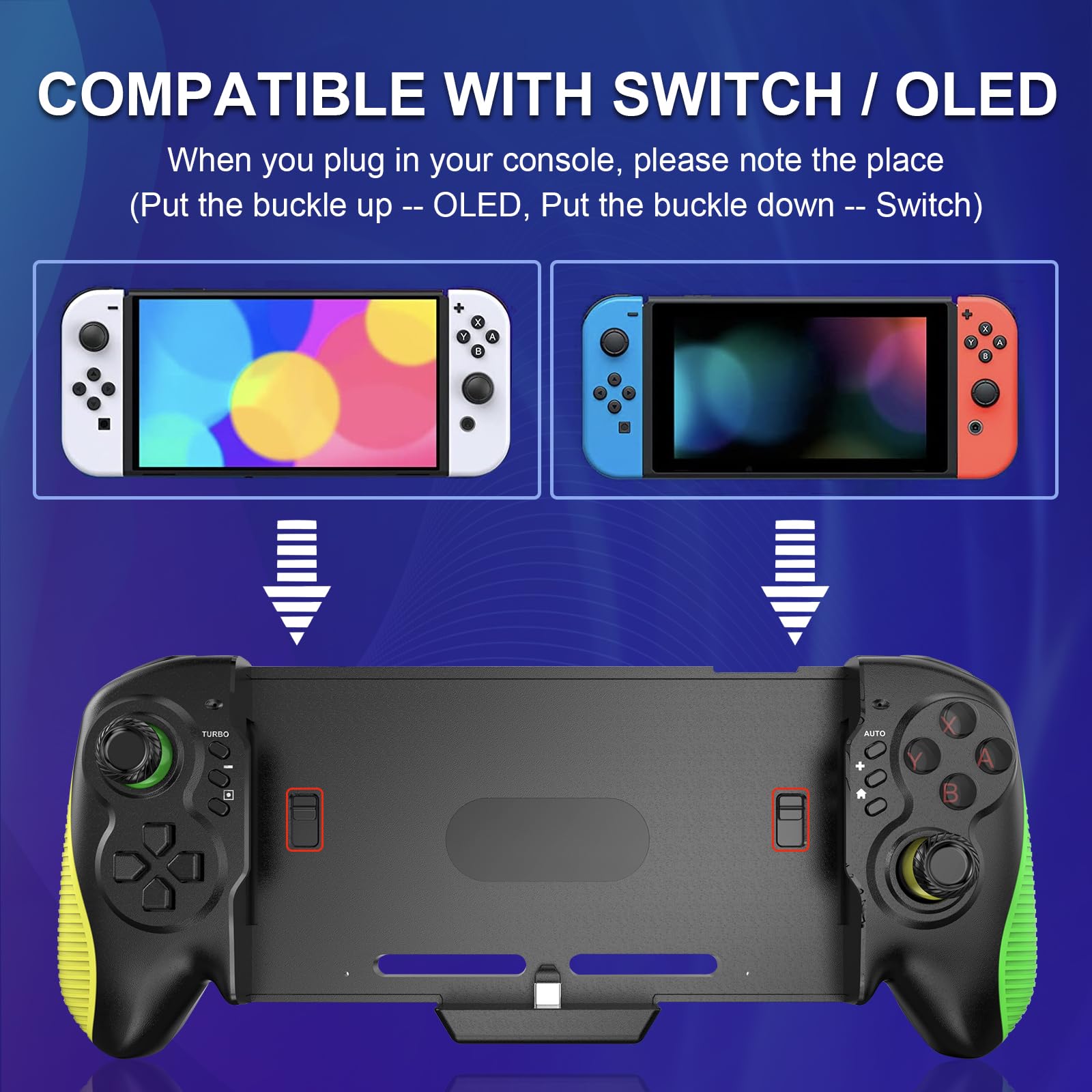 Sefitopher Switch Controller, One Piece Joy Pad Replacement for Nintendo Switch Joycons, Support Turbo, 6-Axis Gyro, Dual Motors Vibration, Wake-up Function, Suitable for Big Hand Players
