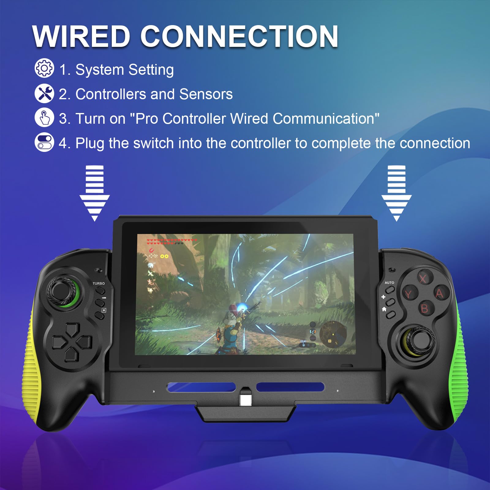 Sefitopher Switch Controller, One Piece Joy Pad Replacement for Nintendo Switch Joycons, Support Turbo, 6-Axis Gyro, Dual Motors Vibration, Wake-up Function, Suitable for Big Hand Players