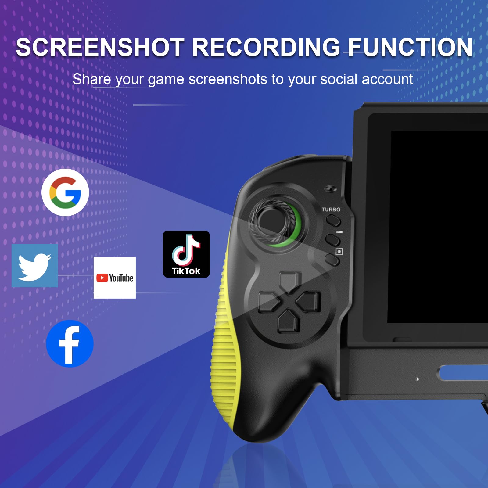 Sefitopher Switch Controller, One Piece Joy Pad Replacement for Nintendo Switch Joycons, Support Turbo, 6-Axis Gyro, Dual Motors Vibration, Wake-up Function, Suitable for Big Hand Players