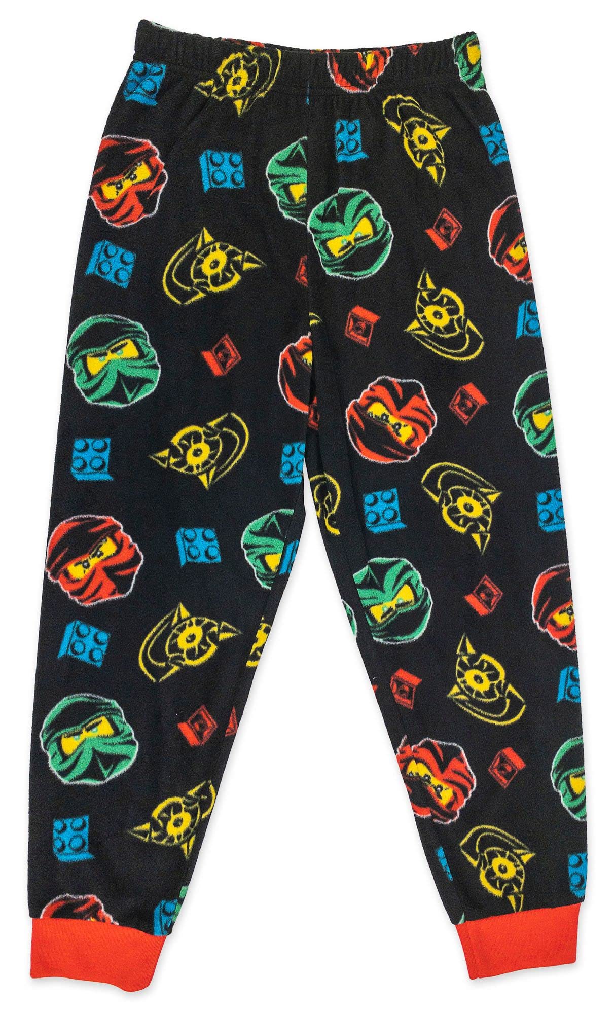 LEGO Ninjago Boys Pajama Set, Kai & Lloyd with Matching Cozeez Slippers, Black, Size 4/5