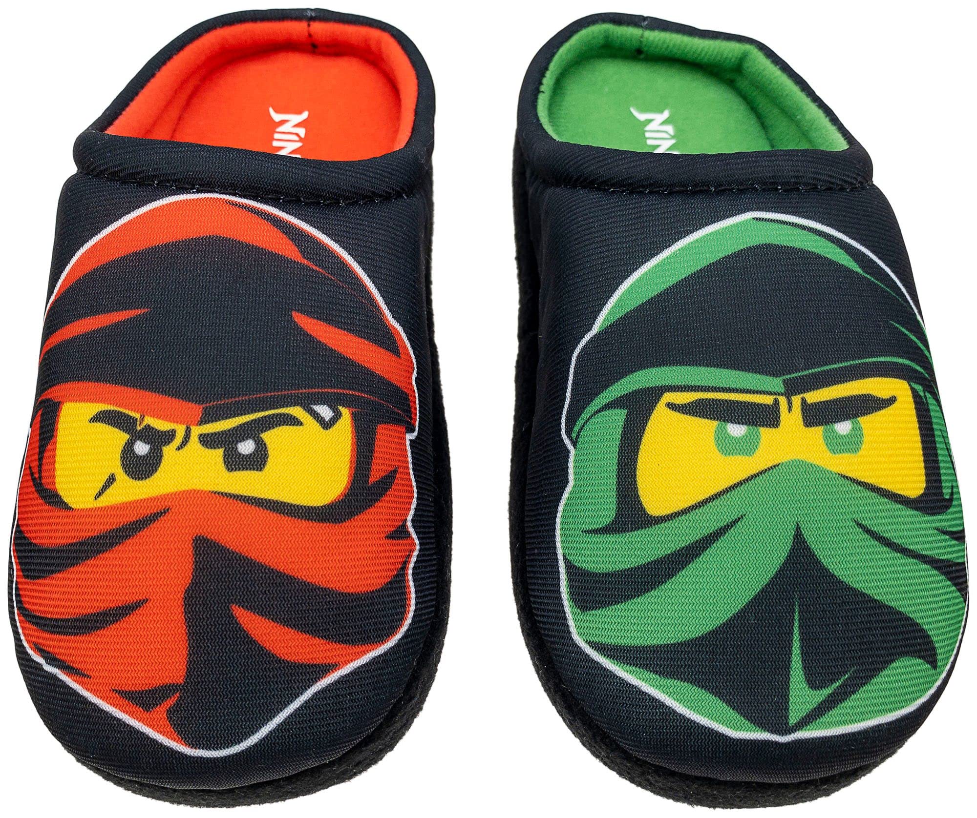 LEGO Ninjago Boys Pajama Set, Kai & Lloyd with Matching Cozeez Slippers, Black, Size 4/5