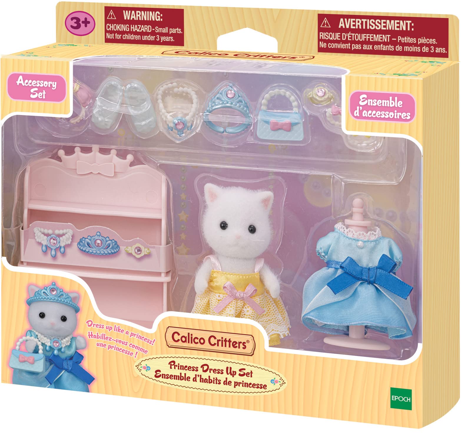 Calico Critters Princess Dress Up Set, Dollhouse Playset with Figure and Accessories