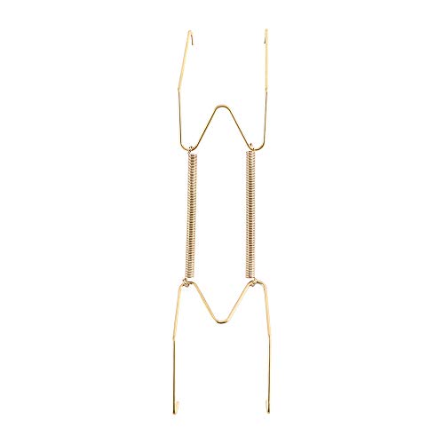 Houchu Dish Spring Holder Wall Display Plate Dish Hanger Golden Metal Hanging Securing Clip 6/7/8/10/12/14/16 Inch Hanging Hook Home Decor(10 inch)