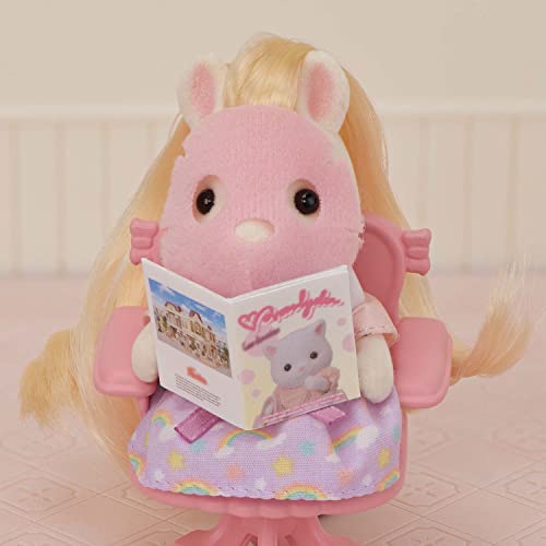 Calico Critters Pony's Stylish Hair Salon - 2-Story Salon Playset w/ Poseable Figure & 40+ Hair Styling Accessories for Ages 3+
