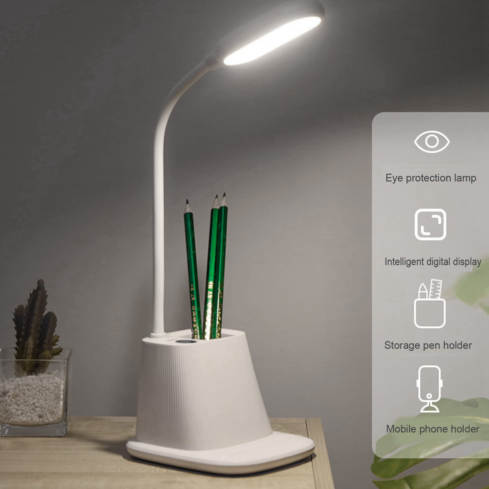 01 02 015 Foldable Desk Lamp, Multi-Purpose LED Display Table Light Digital Display for Study for Reding for Desktop for Living Room for Bedroom