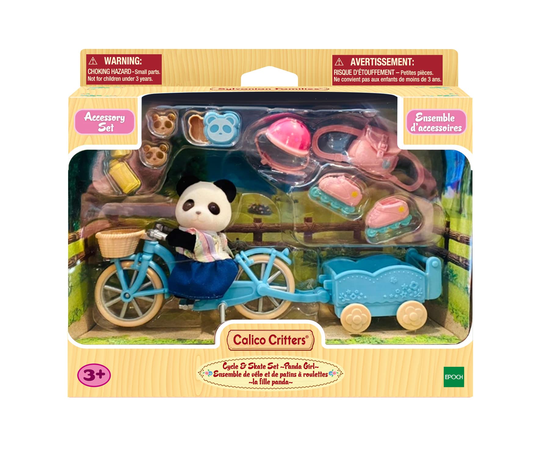 Calico Critters Pookie Panda Girl's Cycle & Skate Set, Dollhouse Playset with Figure and Accessories