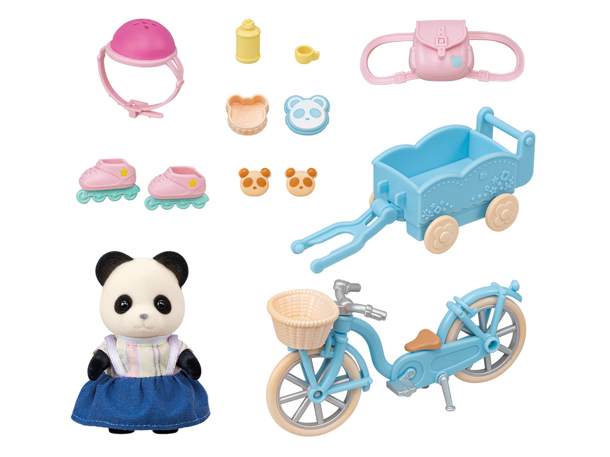 Calico Critters Pookie Panda Girl's Cycle & Skate Set, Dollhouse Playset with Figure and Accessories