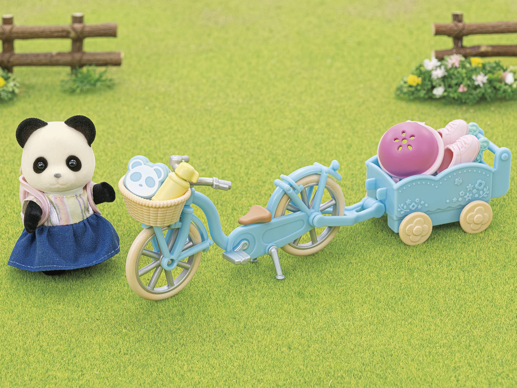 Calico Critters Pookie Panda Girl's Cycle & Skate Set, Dollhouse Playset with Figure and Accessories