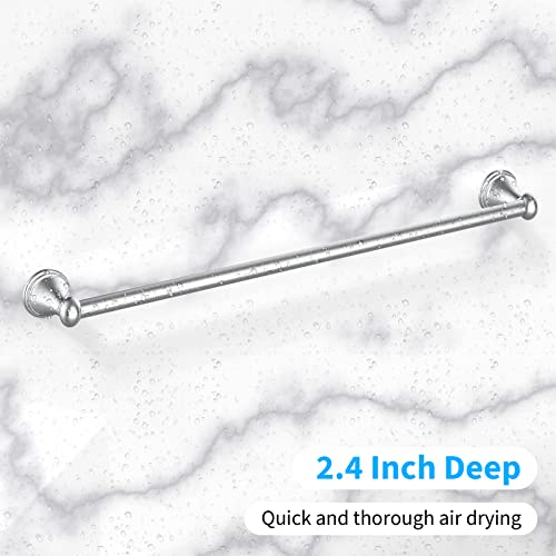Newfun 24 Inch Brushed Nickel Towel Racks for Bathroom - 2PCS SUS304 Stainless Steel Bathroom Towel Holder Wall Mounted