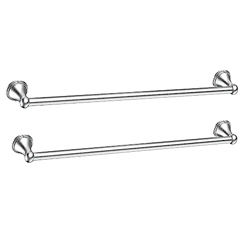 Newfun 24 Inch Brushed Nickel Towel Racks for Bathroom - 2PCS SUS304 Stainless Steel Bathroom Towel Holder Wall Mounted
