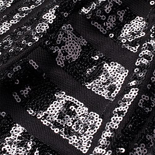 XBTCLXEBCO Sequin Bell Bottoms for Women Glitter High Waist Wide Leg Palazzo Pants Casual Sparkle Flared Trousers Disco Pants (Black, X-Large)
