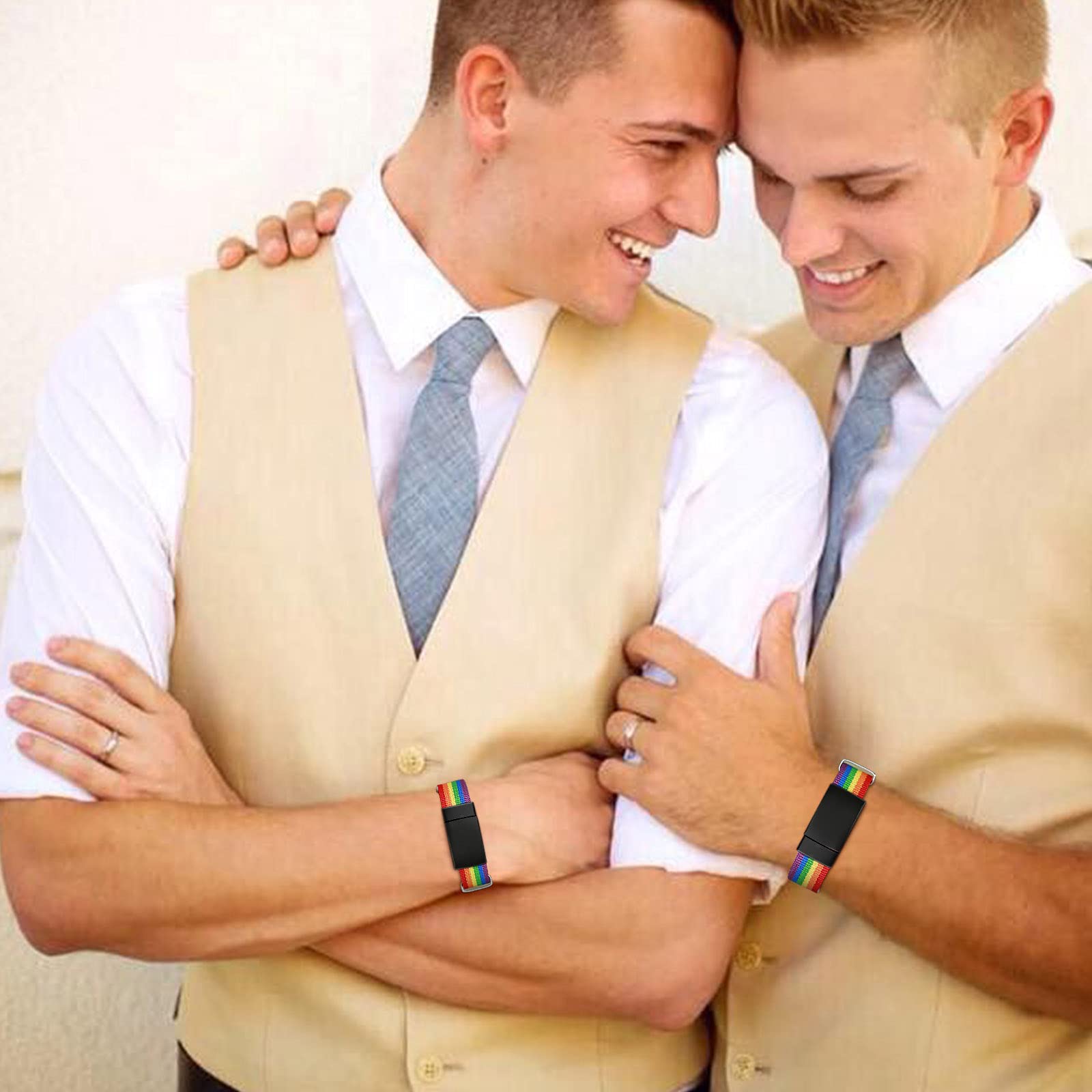 Mealguet Jewelry Personalized Nylon Strap Style ID Bracelet, Stainless Steel Adjustable Buckle Military Style Rainbow Color Identification Wristband, Customized ID Bracelet for Men Women