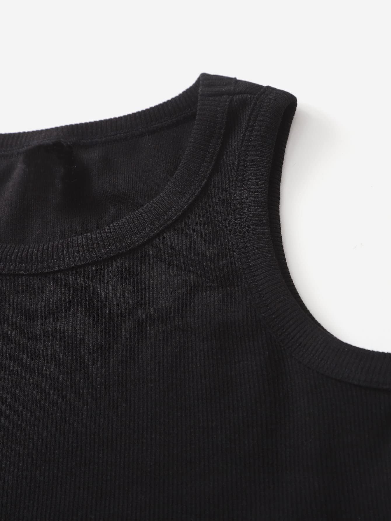 Milumia Girls Shirt 2 Pack Ribbed Knit Round Neck Casual Baisc Crop Tank Top (A Multicolor, 8 Years, Sleeveless)