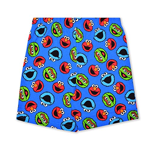 Sesame Street Elmo, Cookie Monster and Oscar Boys T-Shirt and Short Pants Set for Infant and Toddlers – White/Orange/Grey