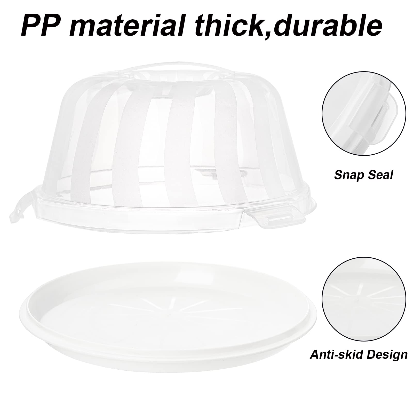 Lawei Cake Carrier with Handle, Round Cake Container Up to 9 Inch Cake, Cake Keeper Pie Carrier with Cover for Transport