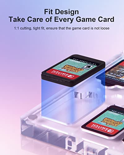 Hagibis Game Card Case for Nintendo Switch, 21 Cartridge Slots Holder Protective Shockproof Display Cabinet, Transparent Acrylic Game Storage Box for Switch NS NX (21 Slots)