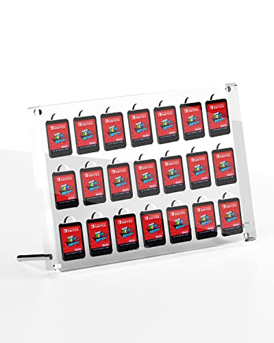 Hagibis Game Card Case for Nintendo Switch, 21 Cartridge Slots Holder Protective Shockproof Display Cabinet, Transparent Acrylic Game Storage Box for Switch NS NX (21 Slots)
