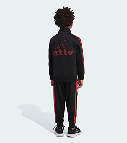 adidas boys 2 Piece Classic Tricot Set Track Pants, Black With Scarlet, 9 Months US