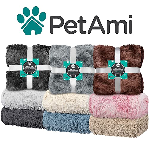 PetAmi Waterproof Dog Blanket for Small Medium Dogs, Calming Fleece Cat Blanket, Couch Protector Washable Sherpa Faux Fur Pet Throw for Puppy, Soft Reversible 29x40 Tie-Dye Gray