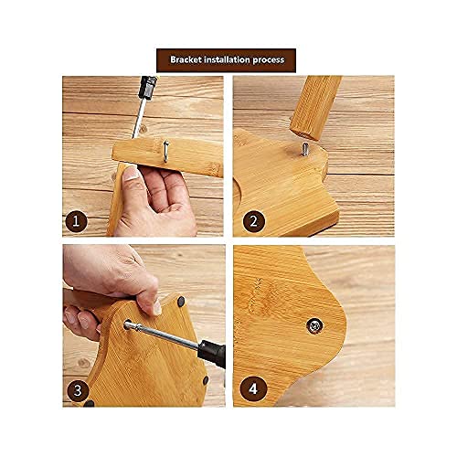 TAIHE Coffee Mug Holder, Coffee Mug Rack with Saucer Basket Storage, 6 Hooks can Hanging Your Love Mug & Cup & Tea Cup, Countertop Cup Hold 8x6 x9 (Natural Bamboo)