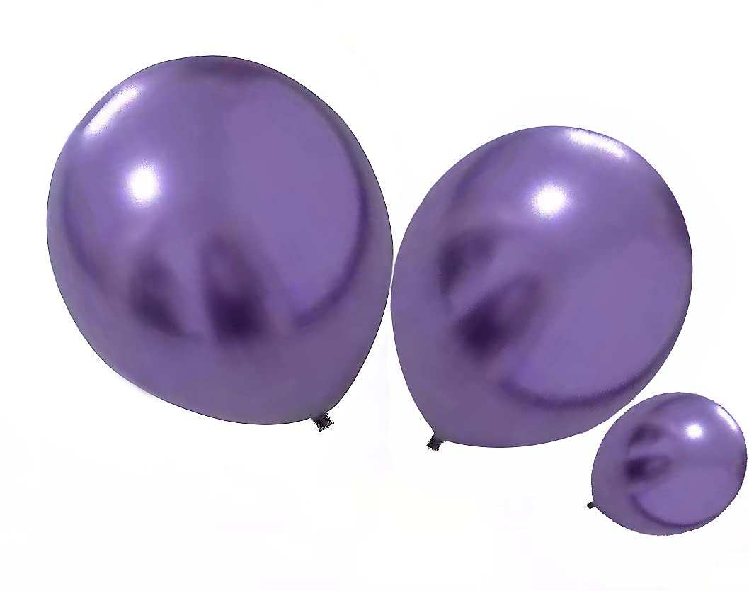 62pcs Metallic Purple Latex Balloons Various Sizes Chrome Balloon 12/10/5 inch Helium Balloon Perfect for Party Birthday Valentines Baby Shower Bridal Shower Wedding Anniversary Balloons