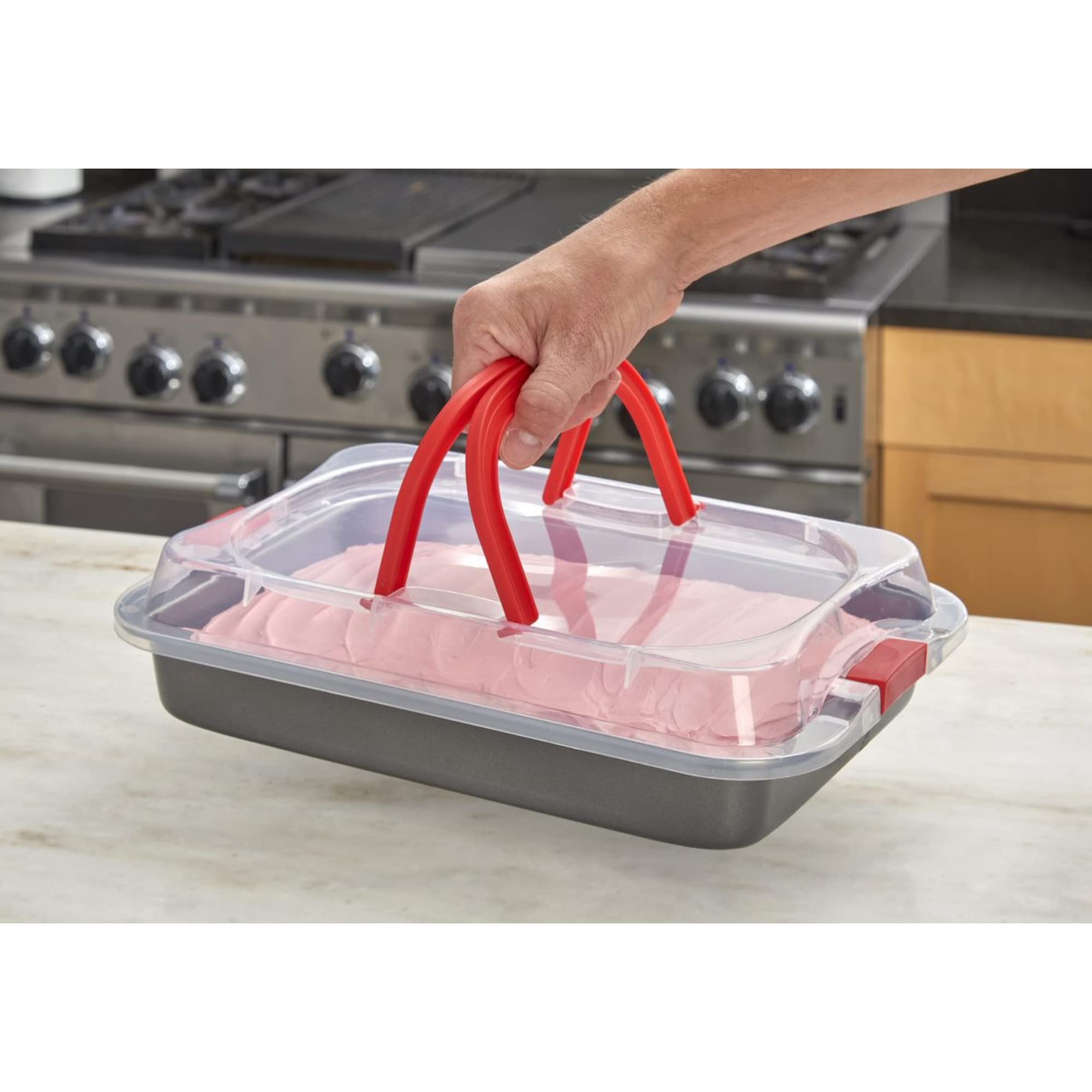 Nifty Solutions Cake Pan & Muffin Pan with Lid, 2 Piece Baking Pans Set - 9 x 13 Cake Pan & 12-Cup Muffin Pan, Non-Stick Pans, Kitchen Bakeware, Dishwasher Safe