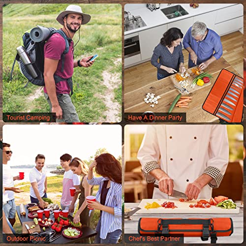 Chef Knife Roll Bag - 20 Total Pockets for Knives and Kitchen Utensils - with an Adjustable Shoulder Strap and Handle,Perfect for the Traveling Chef and Culinary Students -Knives Not Included