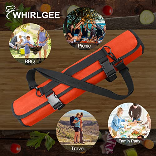 Chef Knife Roll Bag - 20 Total Pockets for Knives and Kitchen Utensils - with an Adjustable Shoulder Strap and Handle,Perfect for the Traveling Chef and Culinary Students -Knives Not Included