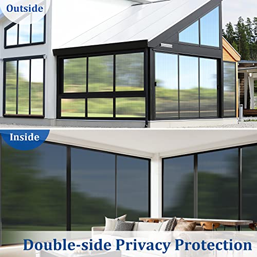 Sun Blocking Window Privcy Film Privacy Day and Night Anti UV Heat Control Window Tint for Home Mirror Reflective Static Cling Non-Adhesive Window Sticker(17.5 x 78.7 Inch)